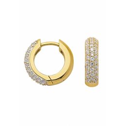 Adelia&acute;s Paar Creolen ADELIA&acute;S "333 Gold Ohrringe Creolen mit Zirkonia &Oslash; 13,9 mm", gold, Ohrringe, Damen, Gelbgold 333, Paar Creolen