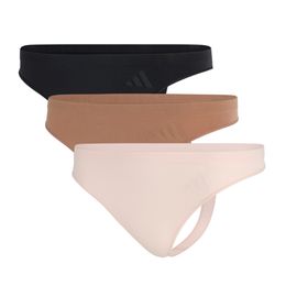 Tanga adidas Sportswear "Sport Active Seamless - Packaged Panties", Damen, Gr. L, 900, schwarz, beige, braun, Single Jersey, Obermaterial: 87% Polyamid, 13% Elasthan, k&ouml;rpernah, Unterhosen Tanga, nahtlos, elastisch, weich, bequem, Multipack