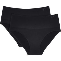 Maxislip Triumph "Soft Sculpt", Damen, Gr. 46, schwarz, Obermaterial: 86% Polyamid, 14% Elasthan, k&ouml;rpernah, Unterhosen Maxislip, nahtlos, formende Passform, Rundstrick, hoher Beinausschnitt