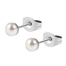 Adelia&acute;s Paar Ohrstecker ADELIA&acute;S "Damen Ohrringe &iquest; Ohrstecker aus Edelstahl mit S&uuml;&szlig;wasserperle", silber, Ohrringe, Damen, Edelstahl, Paar Ohrstecker