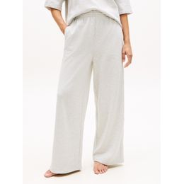 Sweathose "WIDE LEG PANTS", Damen, Gr. M (38), N-Gr, warm ice grau heather, Sweatware, Obermaterial: 82% Baumwolle, 18% Polyester, Tommy Hilfiger Underwear, meliert, weit lang, Hosen Sweathose, Straight fit mit elastischem Bund