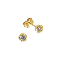 Paar Ohrstecker Firetti "Schmuck Geschenk Gold 375 Ohrschmuck Ohrringe Solit&auml;r", gelbgoldfarben, kristallwei&szlig;, kristallwei&szlig;, Ohrringe, Damen, 5mm, Gelbgold 375, Paar Ohrstecker, mit Zirkonia (synth.)