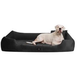 tierlando VINCENT High-Tech-Velours (Triton) und Cord - Orthop&auml;disches Hundebett schwarz 90 cm, 22 cm, 75 cm