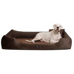 tierlando VINCENT High-Tech-Velours (Triton) und Cord - Orthop&auml;disches Hundebett braun 1,1 m, 25 cm, 90 cm