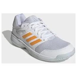 Hallenschuh Adidas PERFORMANCE "SPEEDCOURT IN", Damen, Gr. 42, cloud wei&szlig;, pure tangerine, crystal sky, Synthetik, Textil, Schuhe Hallenschuh, geeignet f&uuml;r jeden Hallensport