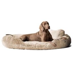 tierlando &reg; Orthop&auml;disches Hundebett PAMELA Shaggy kuscheliger Langflor beige 1,75 m, 20 cm, 1,15 m