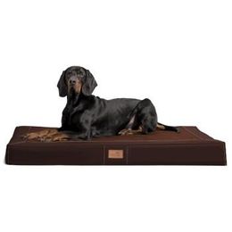 tierlando &reg; OSCAR VISCO Orthop&auml;dische Hundematratze Kunstleder Velours Hundebett braun 1 m, 11 cm, 80 cm