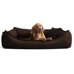tierlando DONALD ORTHO Hundebett Anti Haar M L XL XXL 80 100 120 150cm braun 80 cm, 22 cm, 60 cm