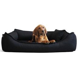 tierlando DONALD ORTHO Hundebett Anti Haar M L XL XXL 80 100 120 150cm schwarz 1 m, 25 cm, 75 cm