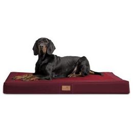 tierlando &reg; OSCAR VISCO Orthop&auml;dische Hundematratze Kunstleder Velours Hundebett dunkelrot 1,2 m, 11 cm, 90 cm
