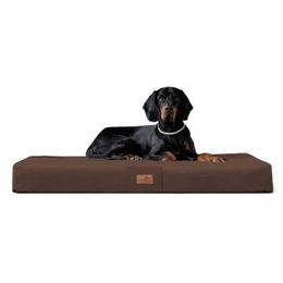 tierlando FLOKI ORTHO PLUS - Orthop&auml;dische Hundematte aus Pl&uuml;sch & High-Tech-Velours braun 80 cm, 13 cm, 60 cm