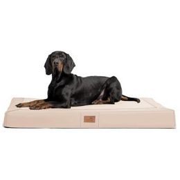 tierlando &reg; OSCAR VISCO Orthop&auml;dische Hundematratze Kunstleder Velours Hundebett creme 1 m, 11 cm, 80 cm