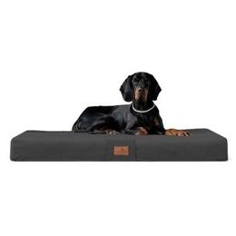 tierlando FLOKI ORTHO PLUS - Orthop&auml;dische Hundematte aus Pl&uuml;sch & High-Tech-Velours schwarz/ graphit 1,5 m, 13 cm, 1 m