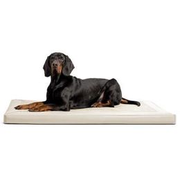 tierlando CARLOS Velours-Kunstleder Hundematratze creme 1,5 m, 6 cm, 1 m