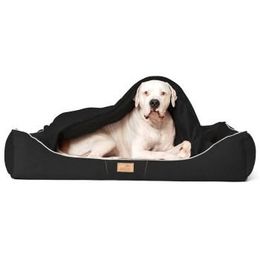 tierlando RUDOLPH - Orthop&auml;disches Hundebett inkl. Schonbezug mit Hundedecke schwarz 1,1 m, 25 cm, 90 cm