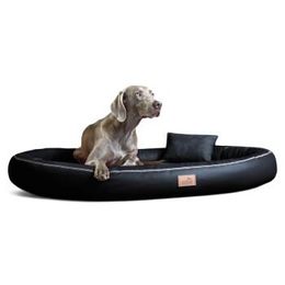 tierlando GILBERT ORTHO Soft LATEX - Orthop&auml;disches Hundebett aus Kunstleder schwarz 1 m, 15 cm, 85 cm