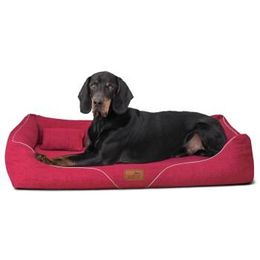 tierlando WILLIAM Couture - Orthop&auml;disches Hundebett dunkelrot 1,3 m, 22 cm, 1 m