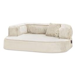 tierlando SHARLEEN VISCO PLUS - Orthop&auml;disches Hundesofa mit kuscheligem Teddystoff creme 80 cm, 30 cm, 60 cm
