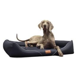 tierlando &reg; Orthop&auml;disches Hundebett WILLIAM Easy-Clean | Luxus Hundesofa schwarz 1,3 m, 22 cm, 1 m