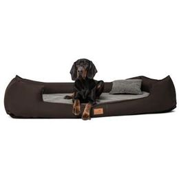 tierlando &reg; Nonplusultra LINUS orthop&auml;disches Hundebett Visco PLUS Kunstleder braun 1,6 m, 25 cm, 1,1 m