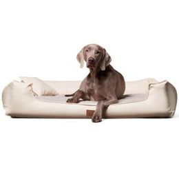 tierlando &reg; Nonplusultra LINUS orthop&auml;disches Hundebett Visco PLUS Kunstleder creme 1,1 m, 25 cm, 90 cm
