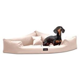 tierlando &reg; TRIVIA | Orthop&auml;disches Eckhundebett Polyester Hundebett Dreieckbett creme 1,2 m, 25 cm, 1,2 m
