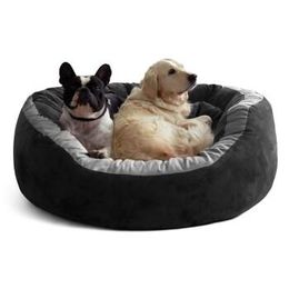 tierlando LANA Hundebett Hundesofa M L XL Velours MEGA DICK SUPERWEICH schwarz 1,2 m, 30 cm, 1,05 m