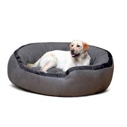 tierlando LANA Hundebett Hundesofa M L XL Velours MEGA DICK SUPERWEICH grau/ grau 1 m, 30 cm, 90 cm