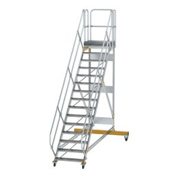 MUNK Aluminium-Plattformtreppe fahrbar 45&deg; 15 Stufen (600795)