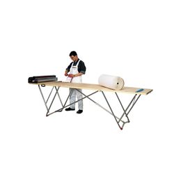 Euroline eurotap Holz-Tapeziertisch Nr. 812 3,0 x 0,8 m mit drei Holzplatten und verzinkten Metallf&uuml;&szlig;en f&uuml;r Tapezierarbeiten oder andere Zwecke 4015449311446 (8120180)