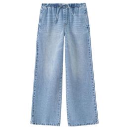 Yigga M&auml;dchen Wide-Leg-Jeans mit Tunnelzug