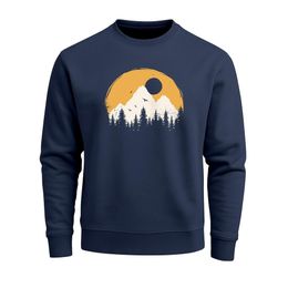 Neverless Sweatshirt 'Berge Sonne' male Blue size XS