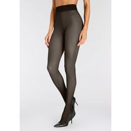 Lavana Thermostrumpfhose 'Warm & Transparent mit Innenfleece gef&uuml;tterte Fein-Strumpfhose,' schwarz Gr. S/M (36/38) f&uuml;r Damen