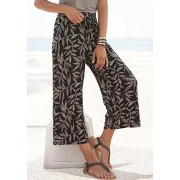 Lascana Culotte 'mit bequemen Bund und weiten Beinen' mehrfarbig Gr. 40 f&uuml;r Damen. Mit Allover-Druck. Figurumspielend. Nachhaltig.