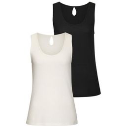 Vivance Tr&auml;gertop 'mit tropfenf&ouml;rmigem Cut-Out am R&uuml;cken' mehrfarbig Gr. 40/42 f&uuml;r Damen. Mit Rundhals. L&auml;ssig Geschnitten. Nachhaltig.