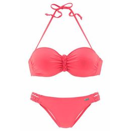 Buffalo Set: B&uuml;gel-Bandeau-Bikini 'Zopf' orange Gr. 36 Cup B. Mit St&auml;bchen Und Mit B&uuml;gel
