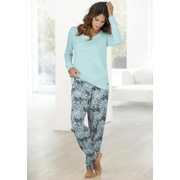Buffalo Pyjama gr&uuml;n Gr. 40/42 f&uuml;r Damen. Mit Rundhals. Bequem. Nachhaltig.