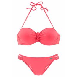 Buffalo Set: B&uuml;gel-Bandeau-Bikini 'Zopf' orange Gr. 42 Cup E. Mit St&auml;bchen Und Mit B&uuml;gel