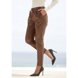 Lascana Schlupfhose braun Gr. 42 f&uuml;r Damen. Figurumspielend