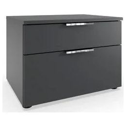Nachtkommode wimex "Level by fresh to go", grau (graphit), B:54cm H:39cm T:41cm, Spanplatte, Sideboards, 2 Schubladen mit soft-close Funktion, 54cm breit, 39cm hoch