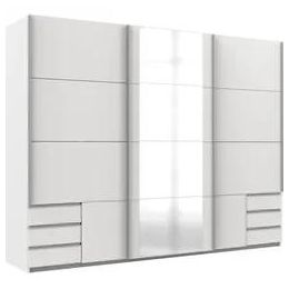 Schwebet&uuml;renschrank wimex "Emden moderner Kleiderschrank mit Spiegel und Schubladen", wei&szlig;, B:270cm H:210cm T:64cm, Schr&auml;nke, Schwebet&uuml;renschrank, Schlafzimmer Schrank Garderobenschrank mit Schwebet&uuml;ren Topseller