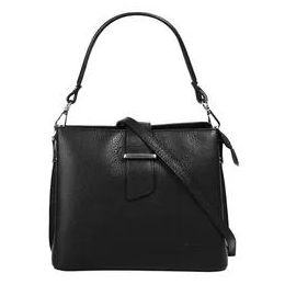 Henkeltasche CLUTY, Damen, Gr. B/H/T: 25cm x 21cm x 12cm onesize, schwarz, Leder, leicht gl&auml;nzend, unifarben, Taschen, echt Leder, Made in Italy