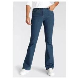 Bootcut-Jeans Arizona, Damen, Gr. 42, N-Gr, blau (blau stone), Denim/Jeans, Obermaterial: 98% Baumwolle, 2% Elasthan, clean, Basic, comfort fit lang, Jeans, hohe Leibh&ouml;he