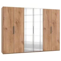 Kleiderschrank wimex "Level by fresh to go", braun (plankeneichefarben), B:300cm H:216cm T:58cm, Schr&auml;nke, Kleiderschrank, mit Spiegelt&uuml;ren