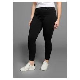 Skinny-fit-Jeans Arizona "Ultra Stretch - Curve Collection", Damen, Gr. 48, N-Gr, schwarz (schwarz schwarz), Denim/Jeans, Obermaterial: 66% Baumwolle, 30% Polyester, 4% Elasthan, Basic, skinny fit kn&ouml;chellang, Jeans, High Waist