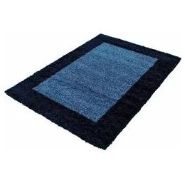 Hochflor-Teppich Ayyildiz TEPPICHE "Life Shaggy 1503" Gr. 8, blau (navy), B:300cm H:30mm L:400cm, Kunstfaser, Teppiche, als L&auml;ufer und in rund erh&auml;ltlich, Shaggy, Langflor, Wohnzimmer