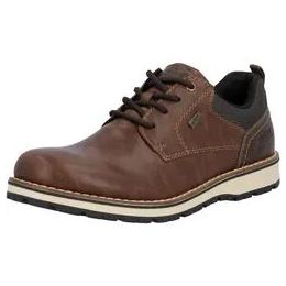 Schn&uuml;rschuh Rieker, Herren, Gr. 42, braun (dunkelbraun), Lederimitat, Textil, Schuhe Schn&uuml;rschuh, Business Schn&uuml;rer, Halbschuh, Casual Sneaker mit Innenrei&szlig;verschluss