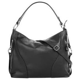 Henkeltasche Samantha Look, Damen, Gr. B/H/T: 36cm x 25cm x 9cm onesize, schwarz, Leder, gl&auml;nzend, Taschen, echt Leder, Made in Italy