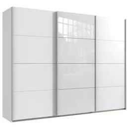 Schwebet&uuml;renschrank wimex "Norderstedt", wei&szlig; (wei&szlig;, glas wei&szlig;), B:270cm H:210cm T:64cm, Schr&auml;nke, Schwebet&uuml;renschrank, INKLUSIVE 2 Stoffboxen und 2 zus&auml;tzliche Einlegeb&ouml;den, mit Glast&uuml;r