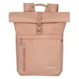 Freizeitrucksack Travelite "BASICS Rollup Rucksack", Gr. B/H/T: 37cm x 60cm x 16cm, rosa (puderrosa), Polyester, unifarben, Rucks&auml;cke Freizeitrucksack, Arbeitsrucksack Sportrucksack Reiserucksack Schulrucksack